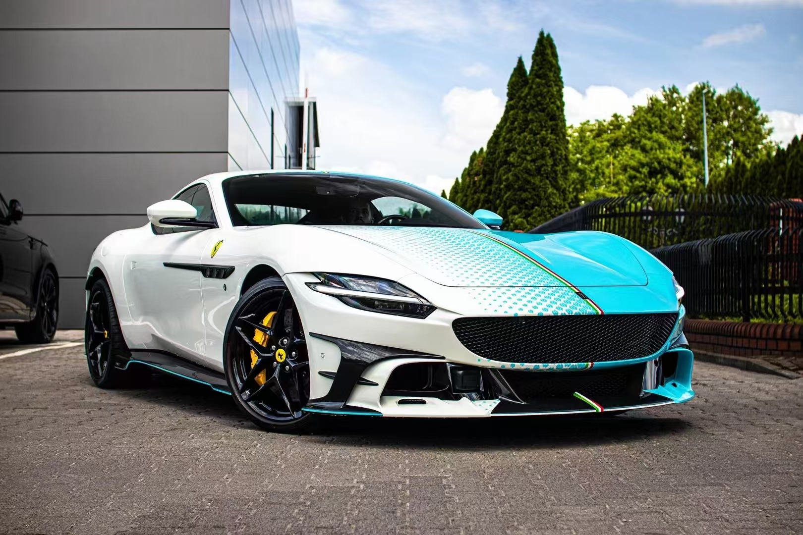 Ferrari Roma Upgrade MS Style Partial Carbon Fiber Wide Body Kit Front ...